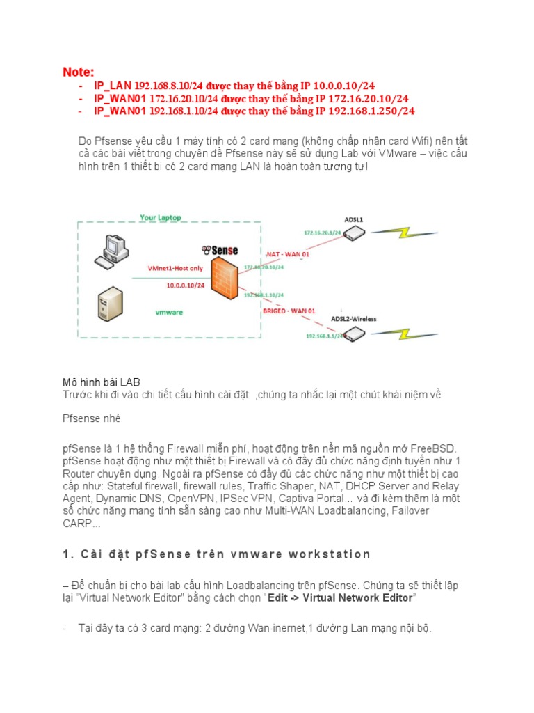 1.setup PFSENSE | PDF
