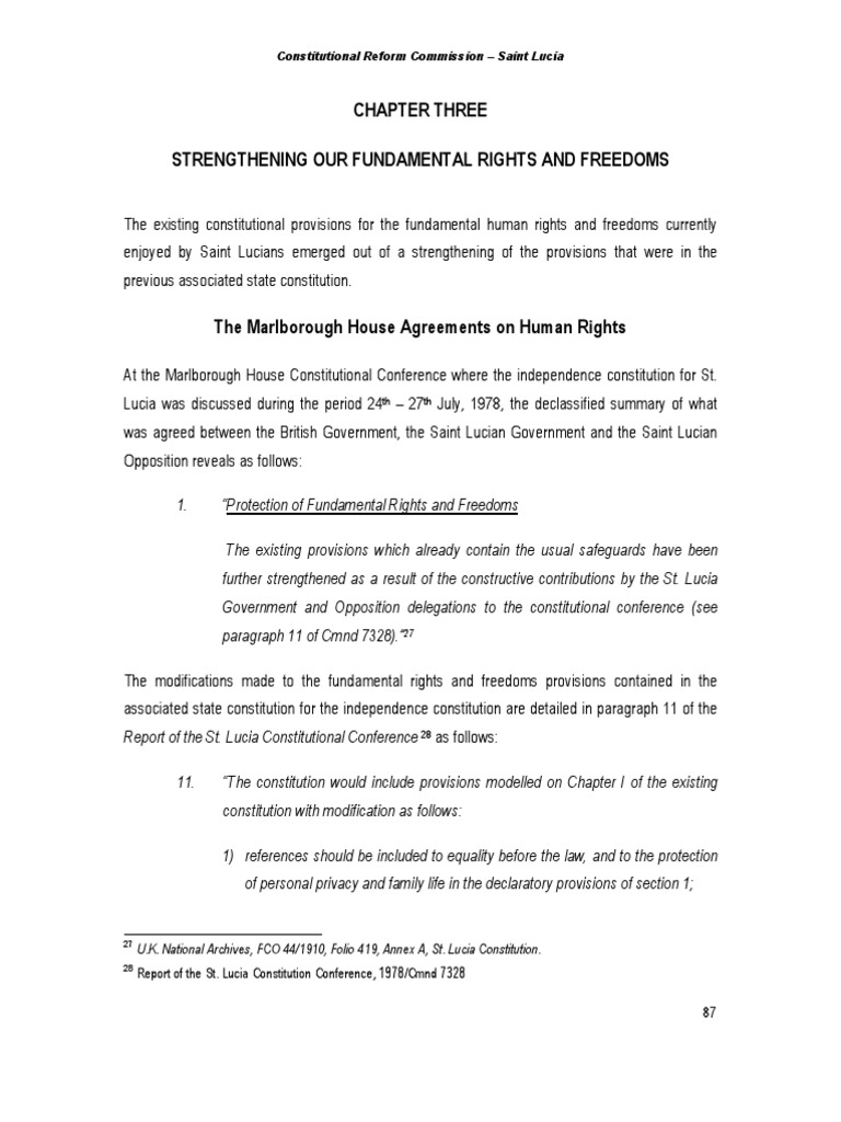 Constitutional Reform Commission Report - Chapter 3 - St. Lucia | PDF ...
