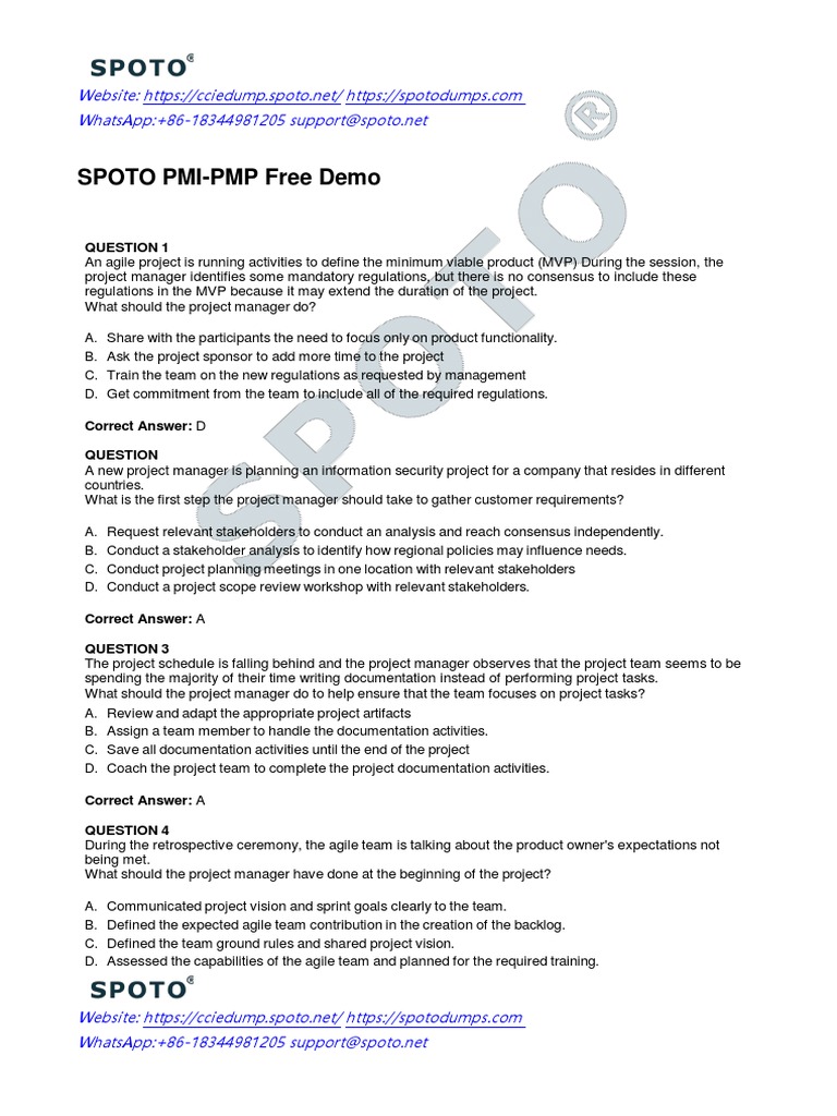 Spoto PMP | PDF | Scrum (Software Development) | Agile Software Development