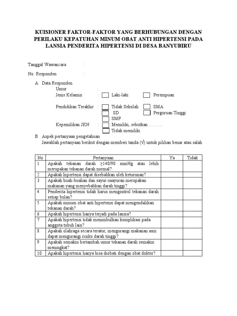 Kuisioner Faktor | PDF