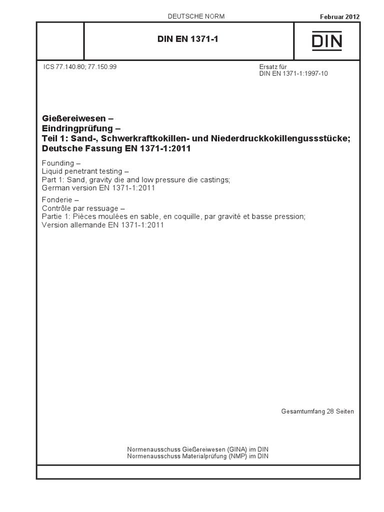 Din en 1371-1-2012-02 | PDF