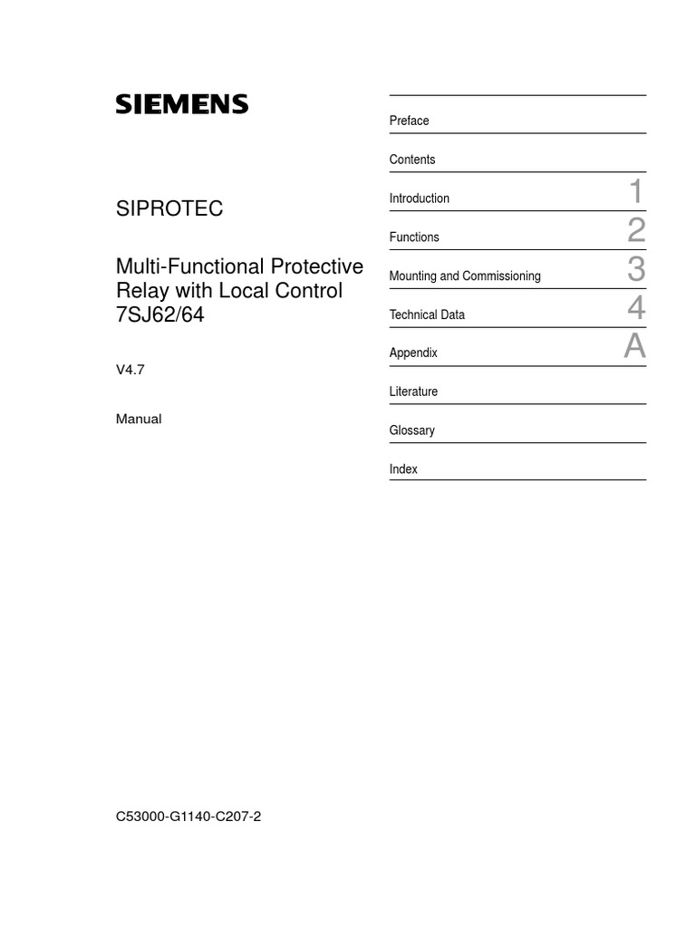 7SJ62 64 Manual A2 V040100 Us | PDF | Parameter (Computer Programming) | Electromagnetic ...