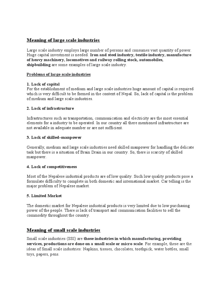 Unit 4 Large Scale Industries | PDF | Small Business | Exports
