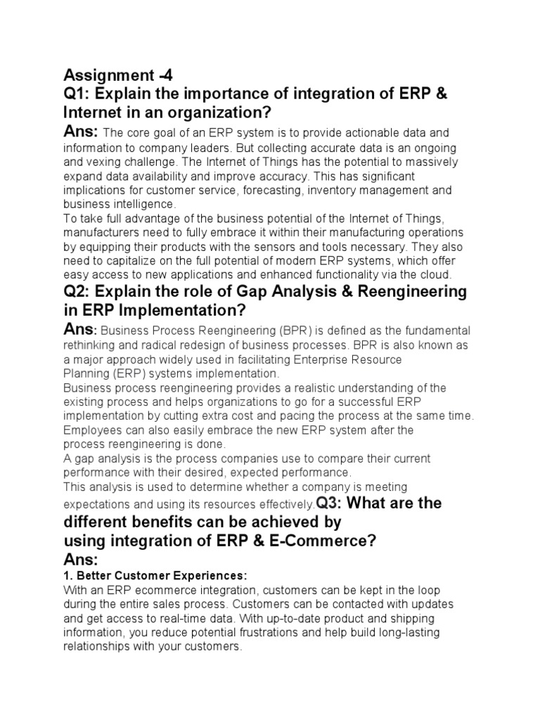 Erp Assignment 4 | PDF | Enterprise Resource Planning | E Commerce