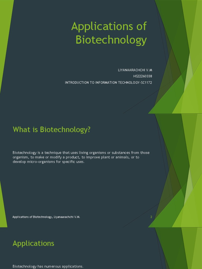 Applications of Biotechnology | PDF