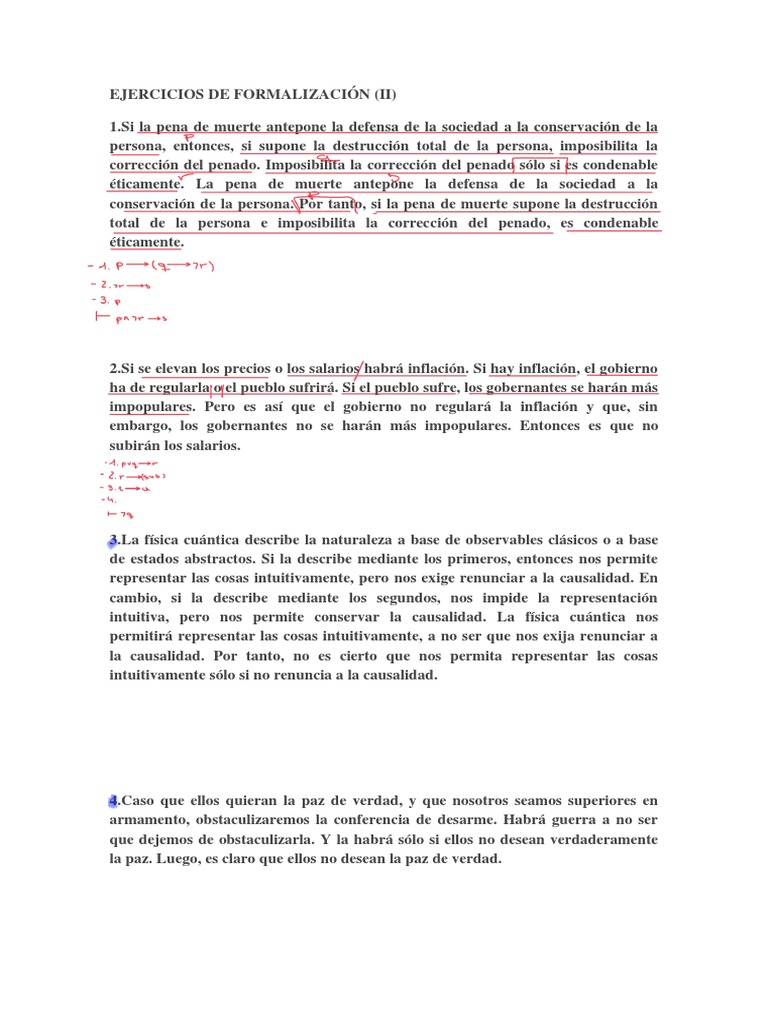 Ejercicios de Formalización Ii | PDF