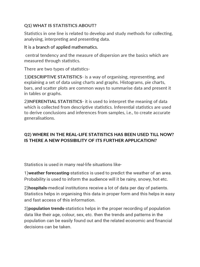 Understanding Statistics in Real Life | PDF | Statistics | Statistical ...