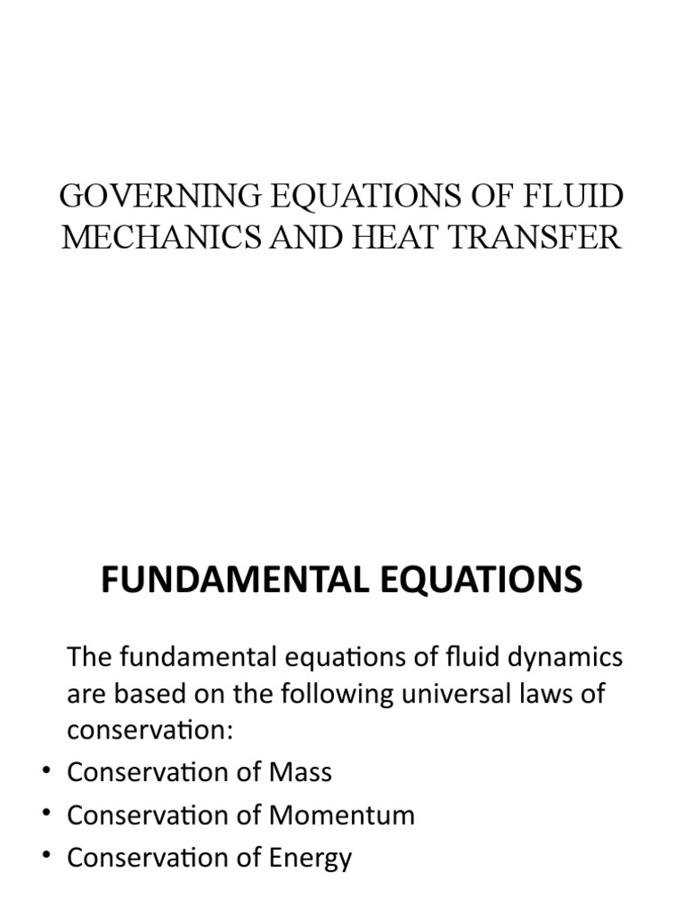 Governing Equations of Fluid | PDF | Navier–Stokes Equations | Fluid Mechanics