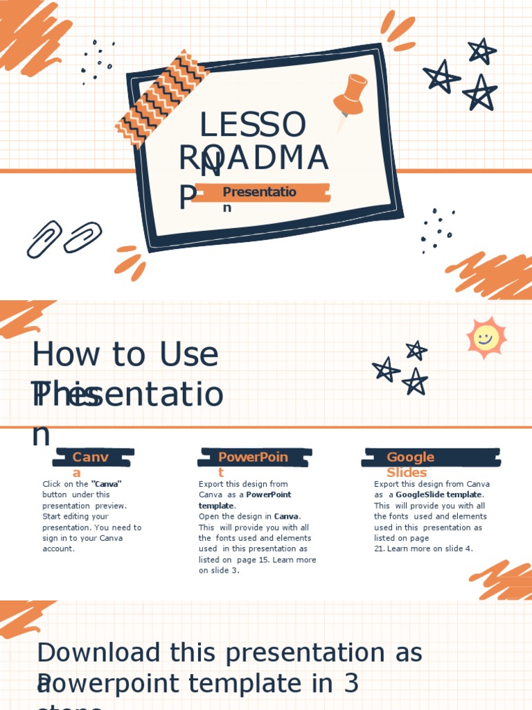 Orange and Blue Illustrative Scrapbook Lesson Roadmap Presentation | PDF | Microsoft Power Point ...