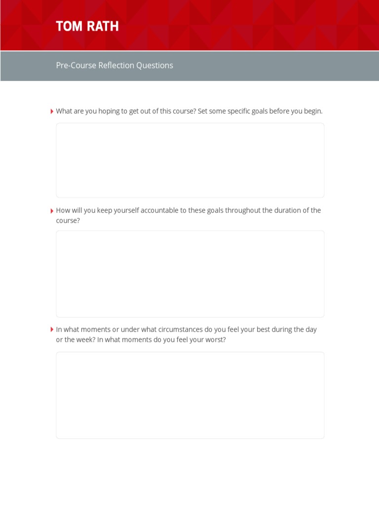 Pre-Course Reflection Goals & Insights | PDF