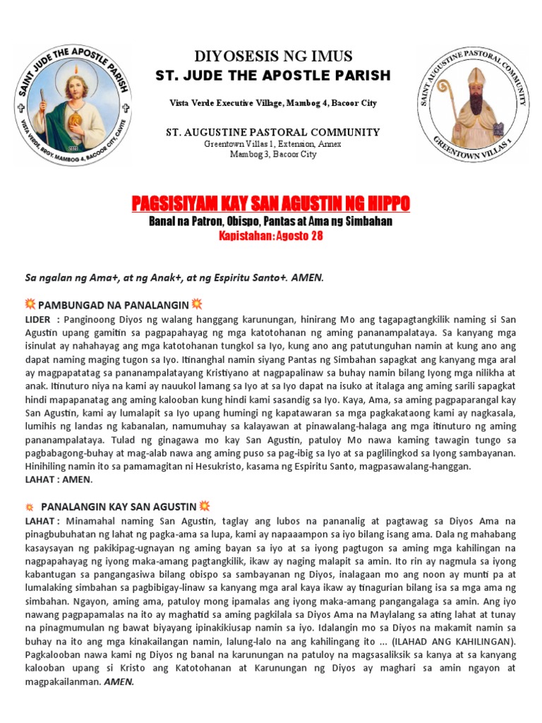 Novena - St. Augustine | PDF