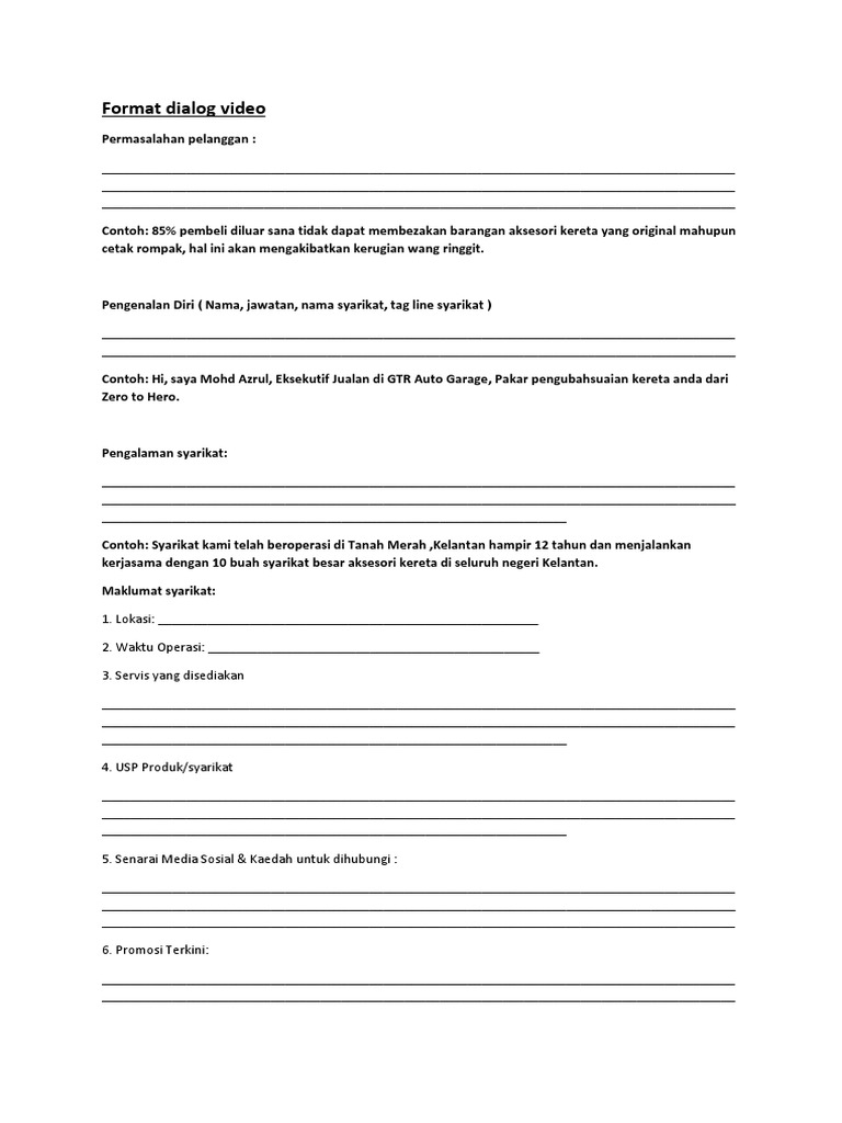 Format Dialog Video | PDF