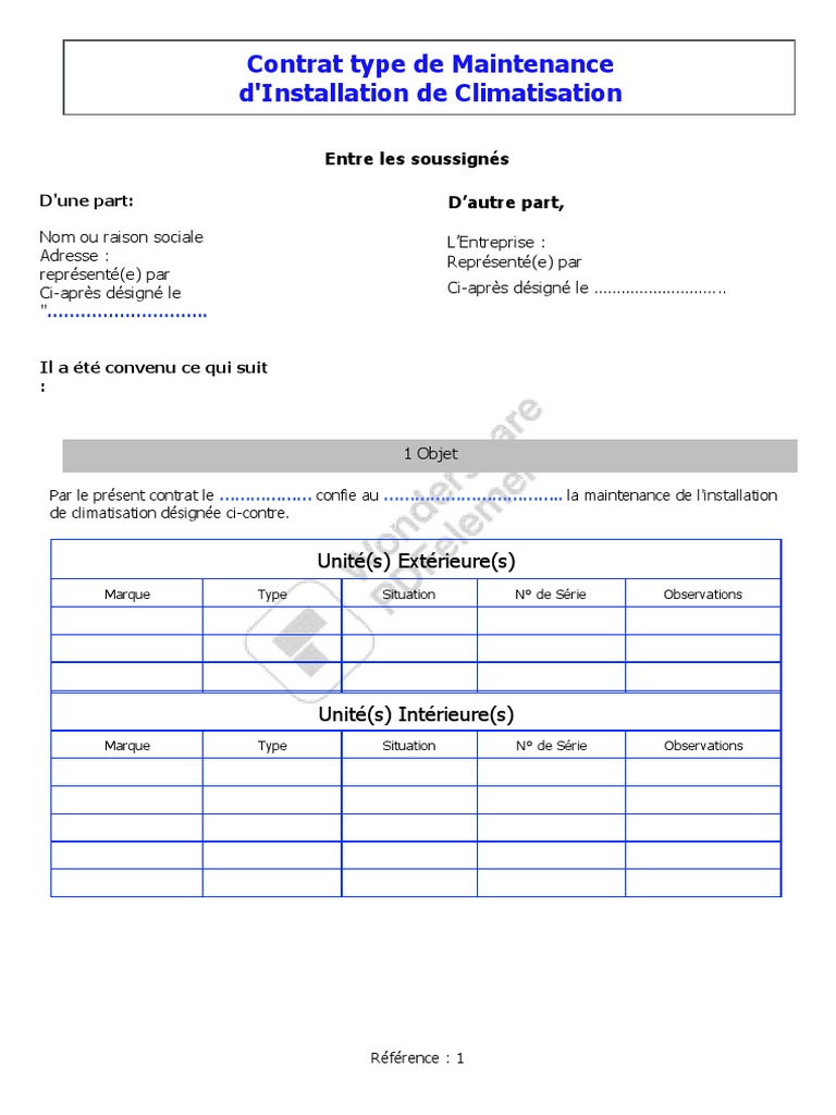 Contrat de Maintenance Climatisation | PDF | Climatisation