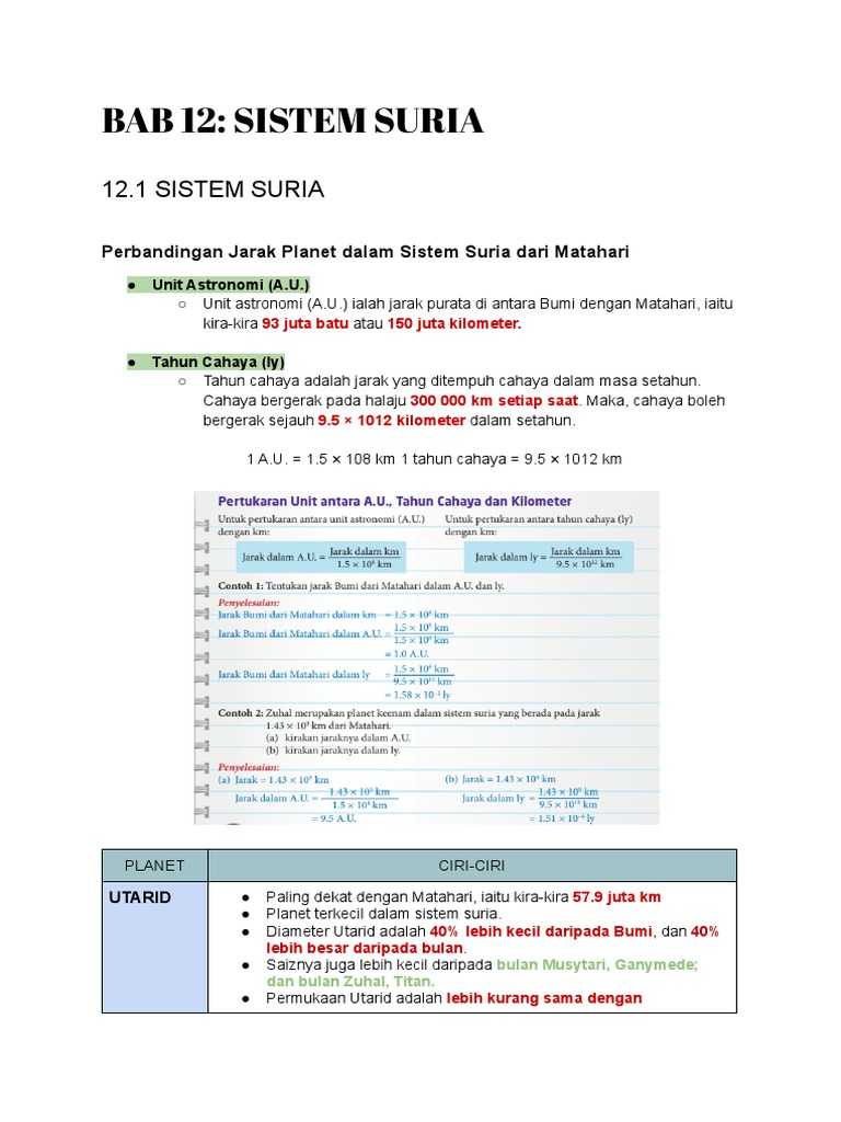 Bab 12 - Sistem Suria | PDF