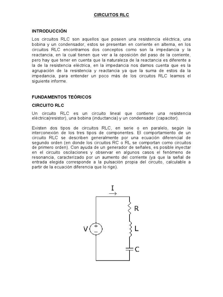 Circuitos RLC | PDF | Impedancia eléctrica | Inductor