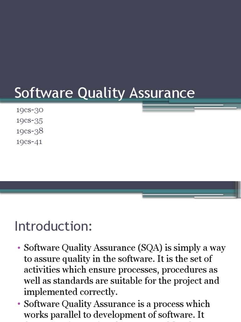 Software Quality Assurance | PDF