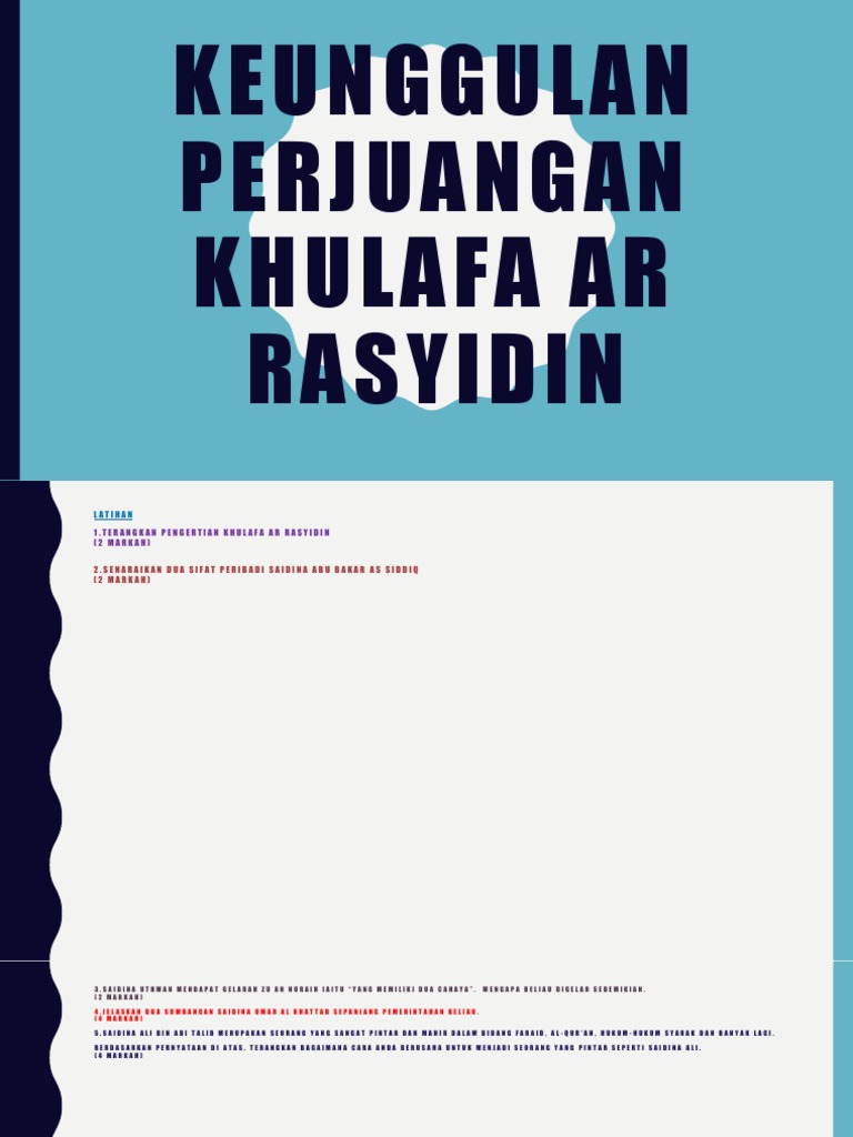 Latihan Khulafa Ar Rasyidin | PDF