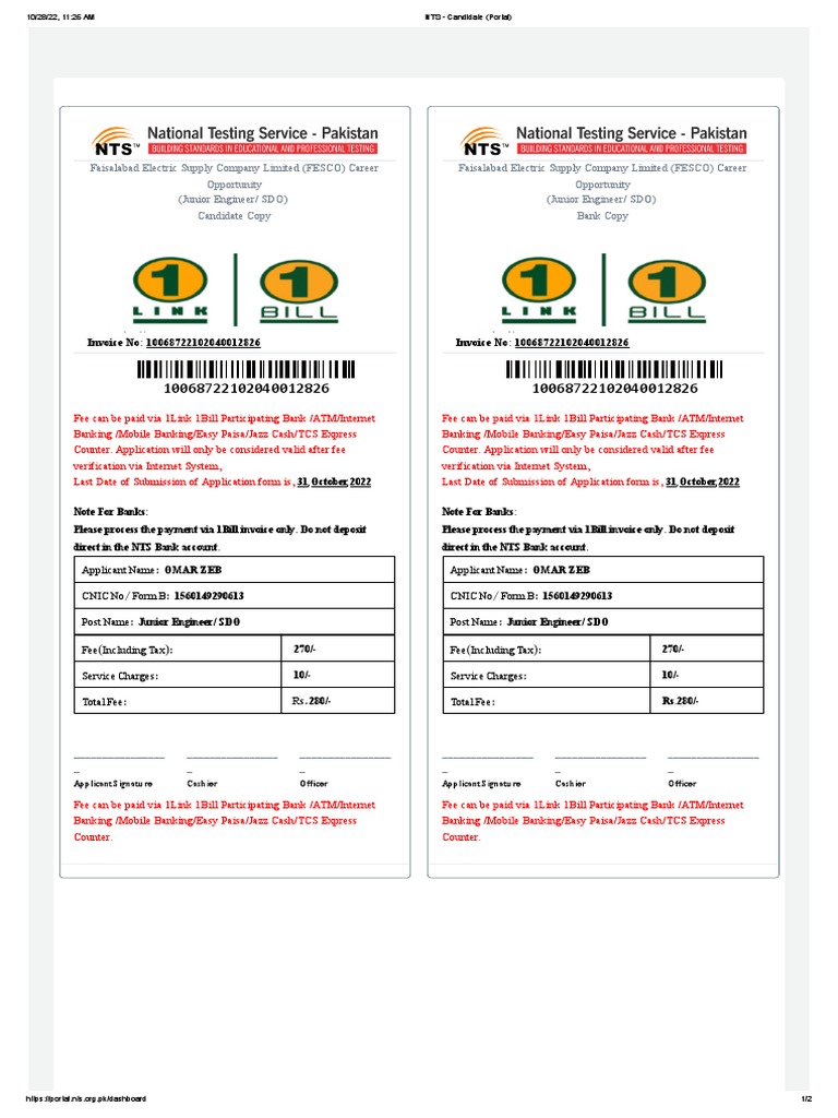 FESCO Junior Engineer Application Guide | PDF | Fee | Automated Teller ...