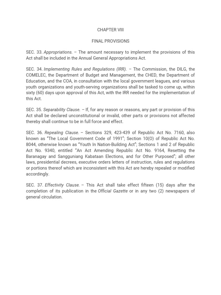 6 Final Provision | PDF