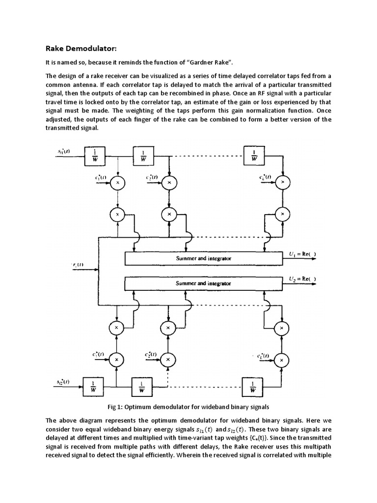 Rake Receiver Pdf Information And Communications Technology Wireless