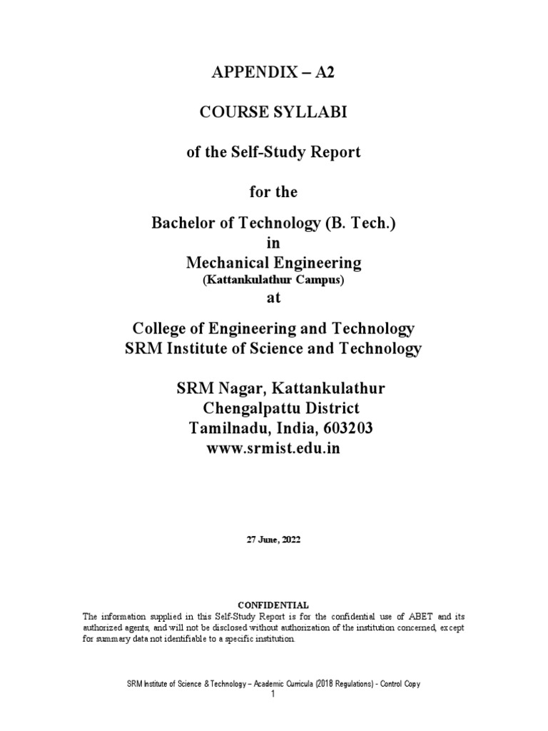Appendix A2 Me-Curriculum 2018 | PDF | Engineering | Mechanical Engineering