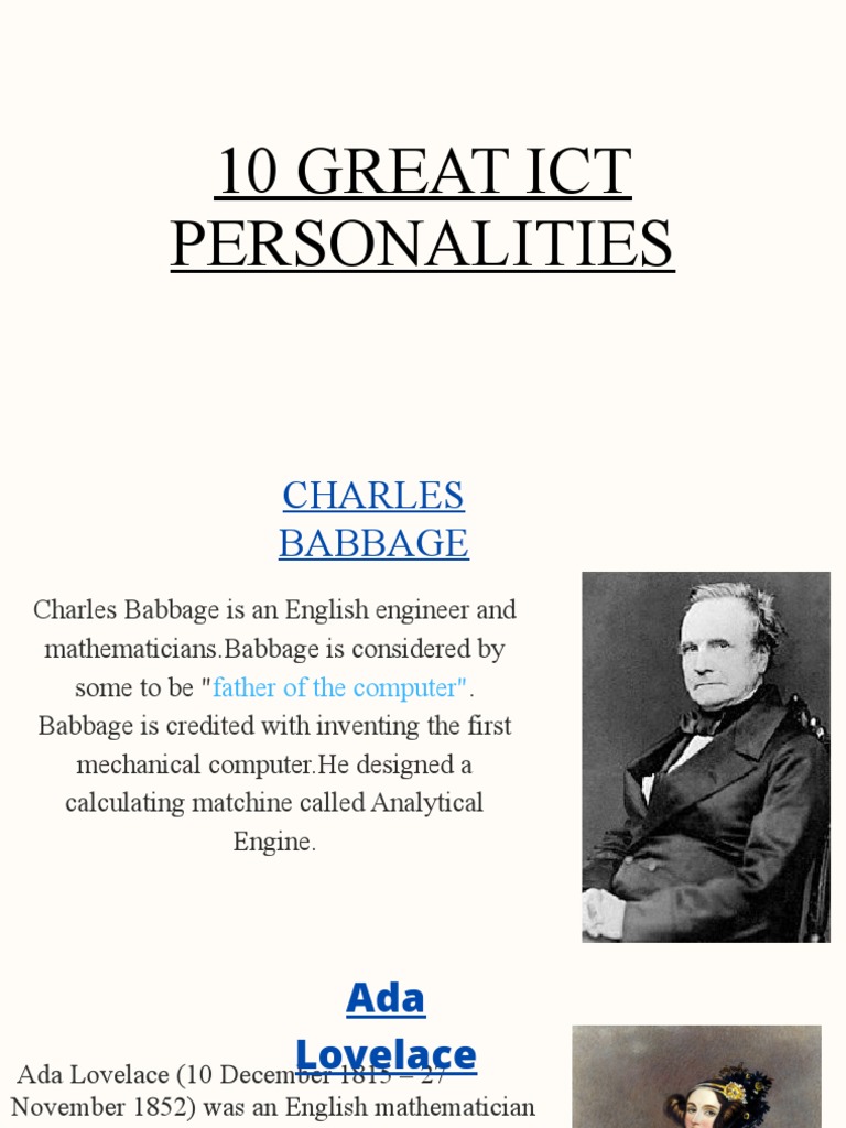 10 Great Ict Personalities | PDF | Computing | Computer Science