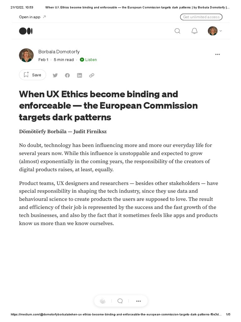 Dömötörfy - Firniksz - When UX Ethics Become Binding and Enforceable ...