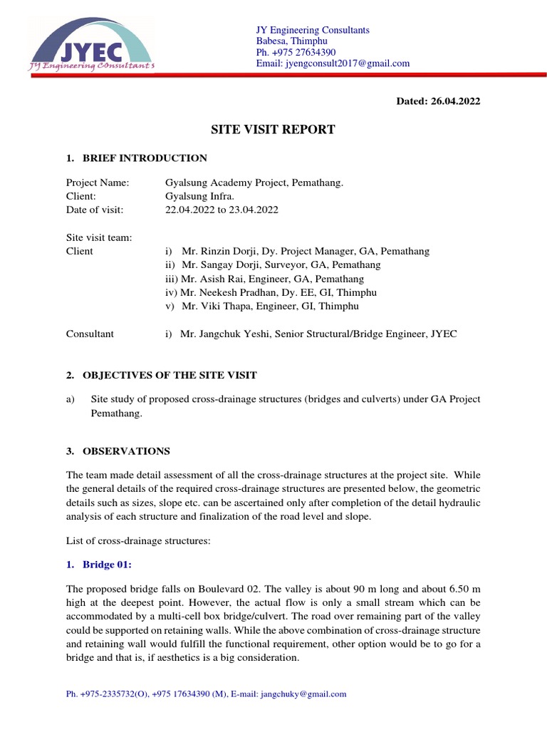 Gyalsung Academy Site Visit Report | PDF | Geotechnical Engineering ...