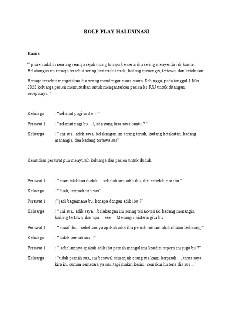 Role Play Halusinasi | PDF