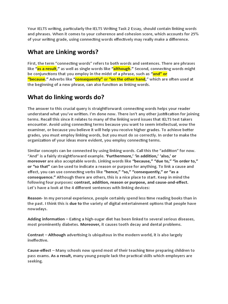 Linking Words and Phrases - How To Use. | PDF | International English ...