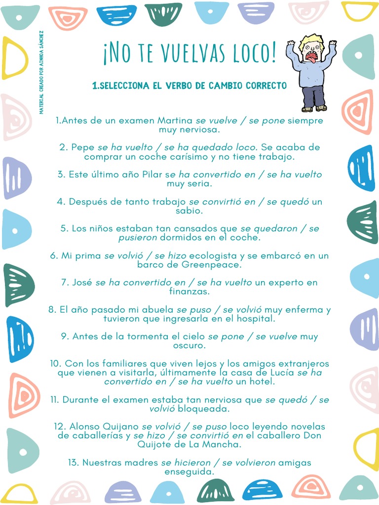 Verbos de Cambio - Ponerse, Volverse, Hacerse, Quedarse, Convertirse en ...