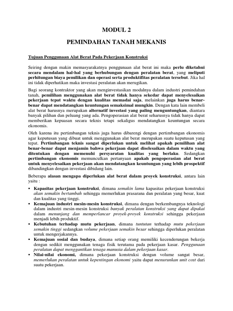 Modul 2 Pemindahan Tanah Mekanis | PDF