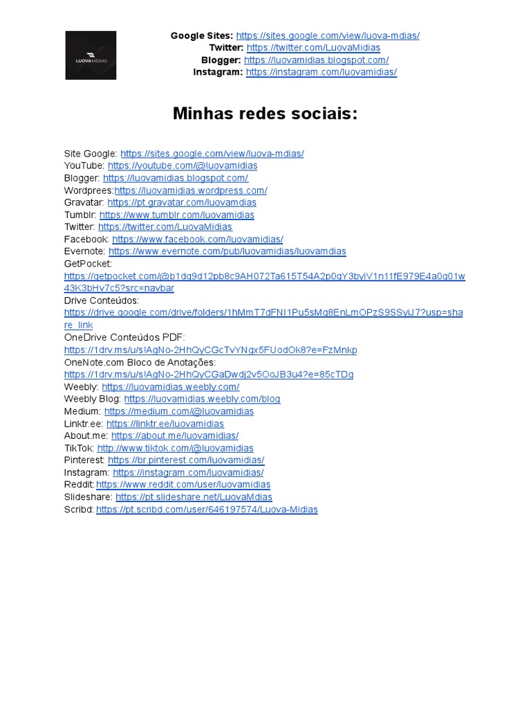 Luova Midias Social Media Links | PDF