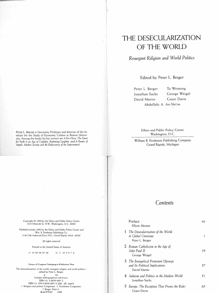 Berger - Desecularization of The World | PDF