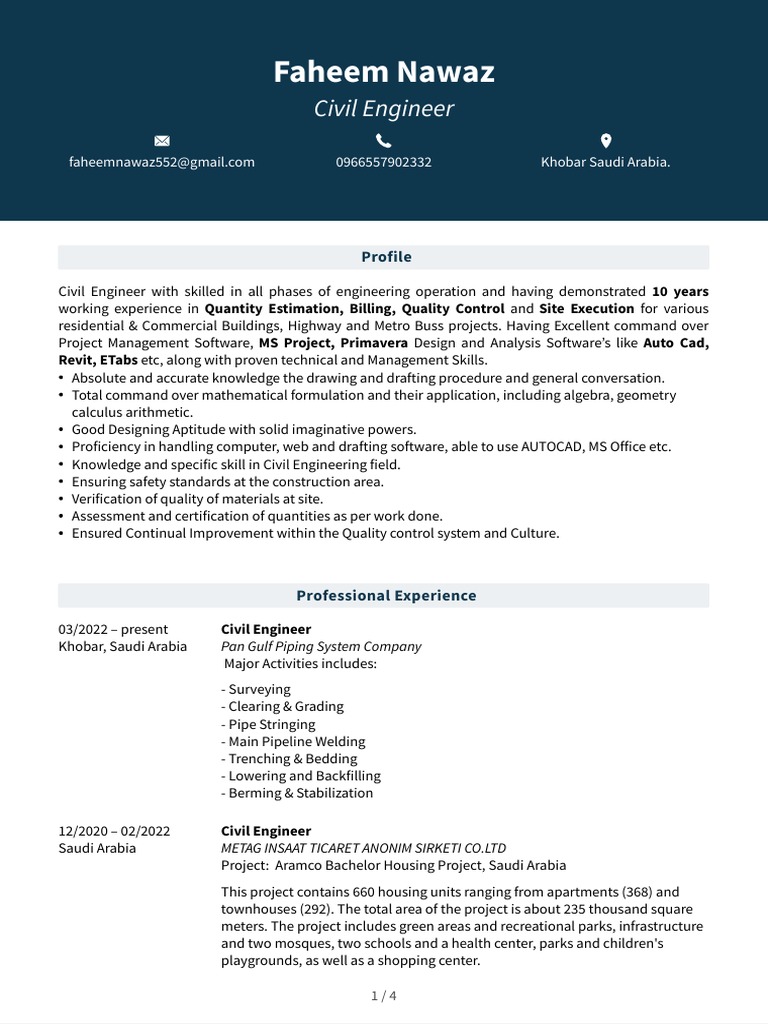 Faheem Nawaz Resume | PDF | Engineering