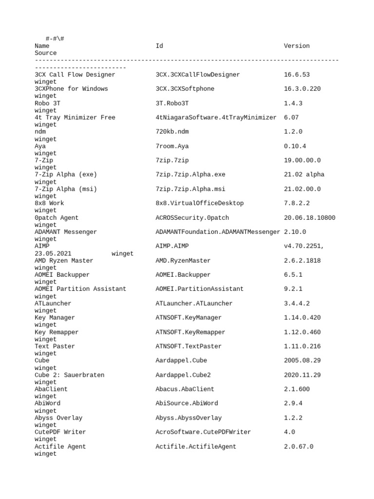 Winget | PDF | Software Development | Unix Software