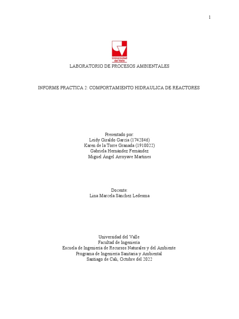Laboratorio de Procesos Practica 2 | PDF | Aguas residuales | Microorganismo