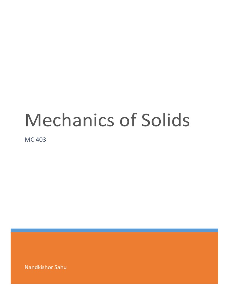 Mechanics of Solids | PDF | Force | Friction
