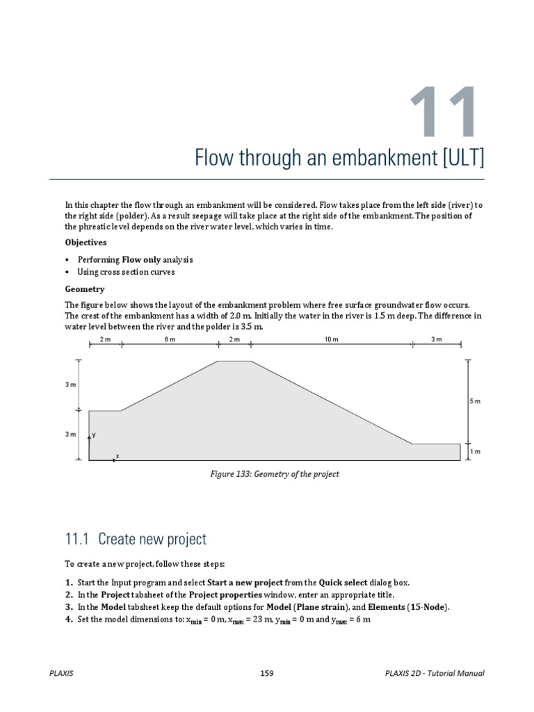 Embankment Flow Analysis in PLAXIS 2D | PDF | Phase (Waves) | Parameter ...