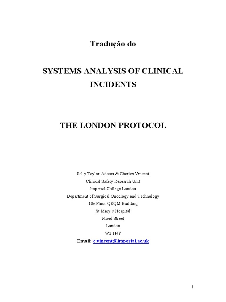 London Protocol Analise Causa Raiz Port | PDF | Entrevista | Informação