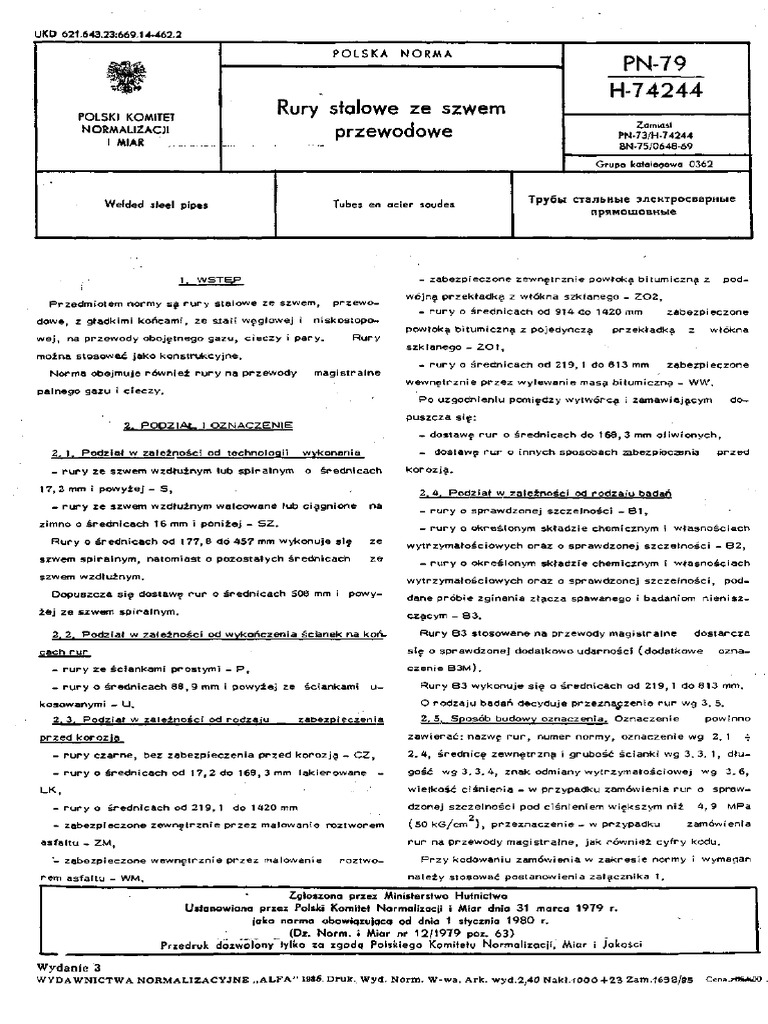 Norma PN-79 H-74244 | PDF