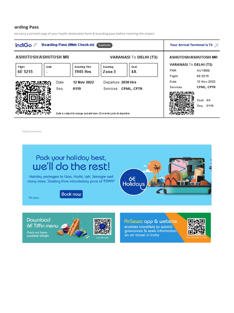 Print Boarding Pass | Download Free PDF | Transport | Aviation