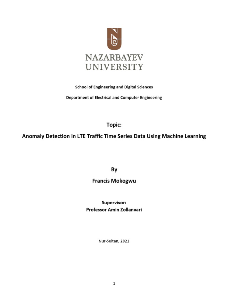 Anomaly Detection In Lte Traffic Time Series Data Using Machine Learning Download Free Pdf