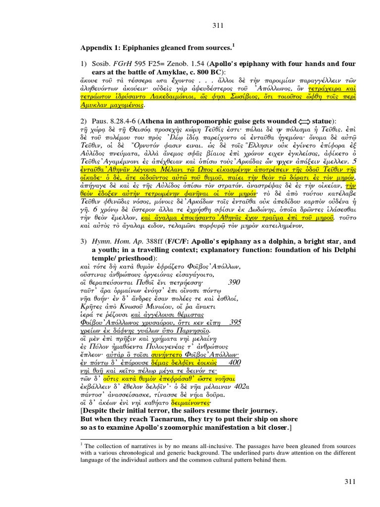 On Divine Epiphanies Contextualising and | PDF | Apollo | Athena