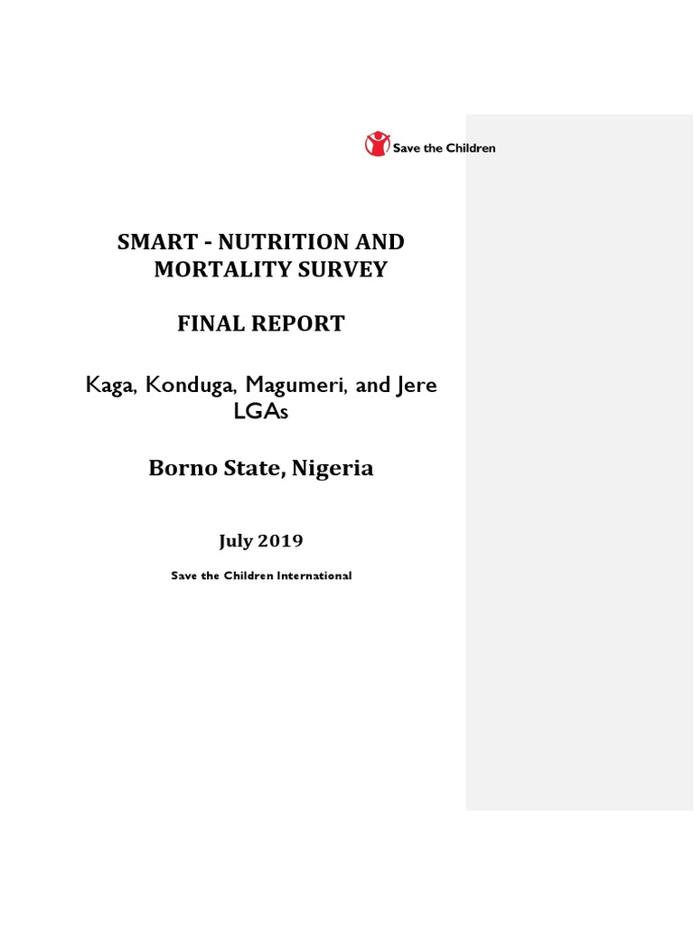 SCI - Borno State - SMART Survey FINAL Report | PDF | Survey Methodology | Malnutrition