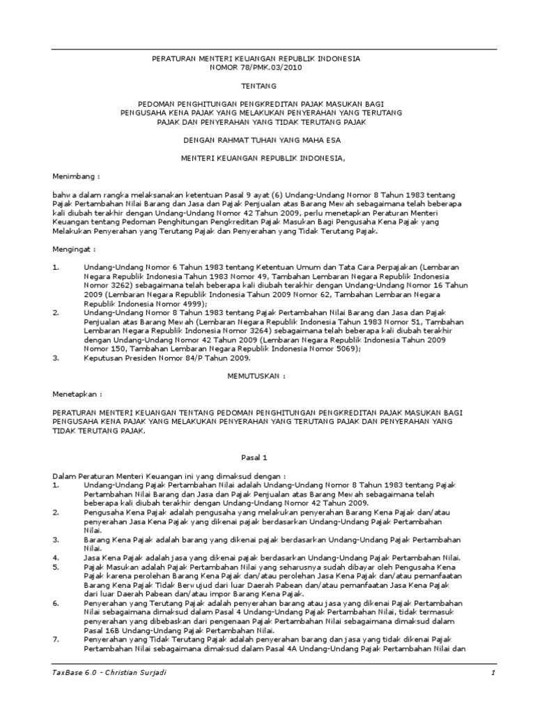 PMK 78 Tahun 2010 | PDF | Pengelolaan Keuangan & Uang
