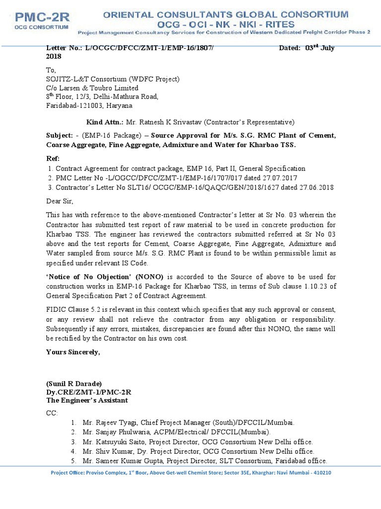 Construction Material Approval Notice | PDF