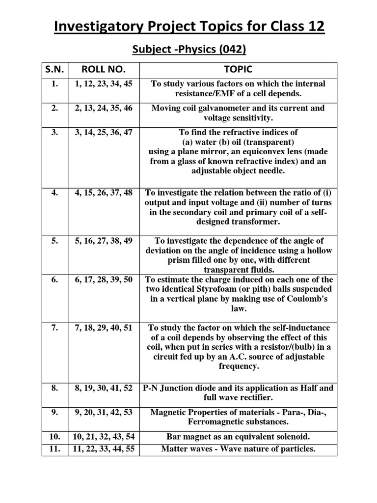 Physics Project Topics | PDF | Inductor | Transformer