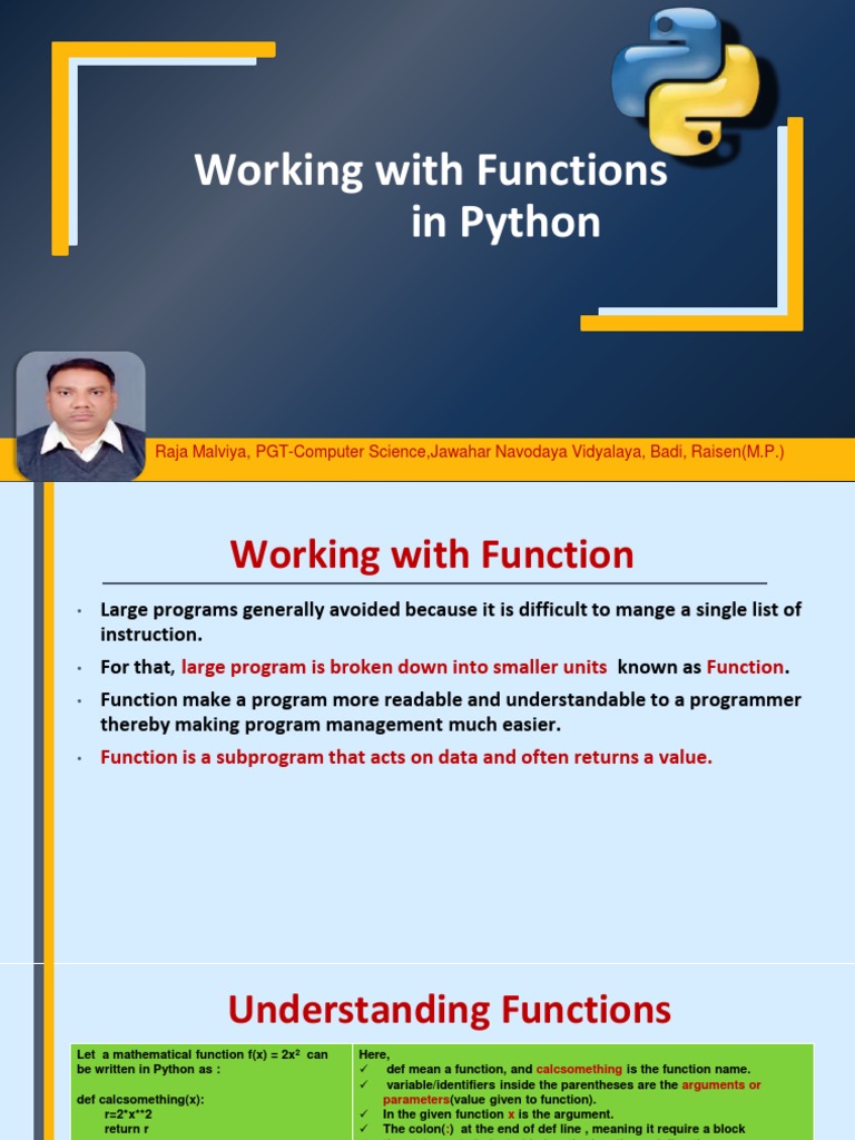 Xii Workingwithfunction Pdf Parameter Computer Programming Subroutine 