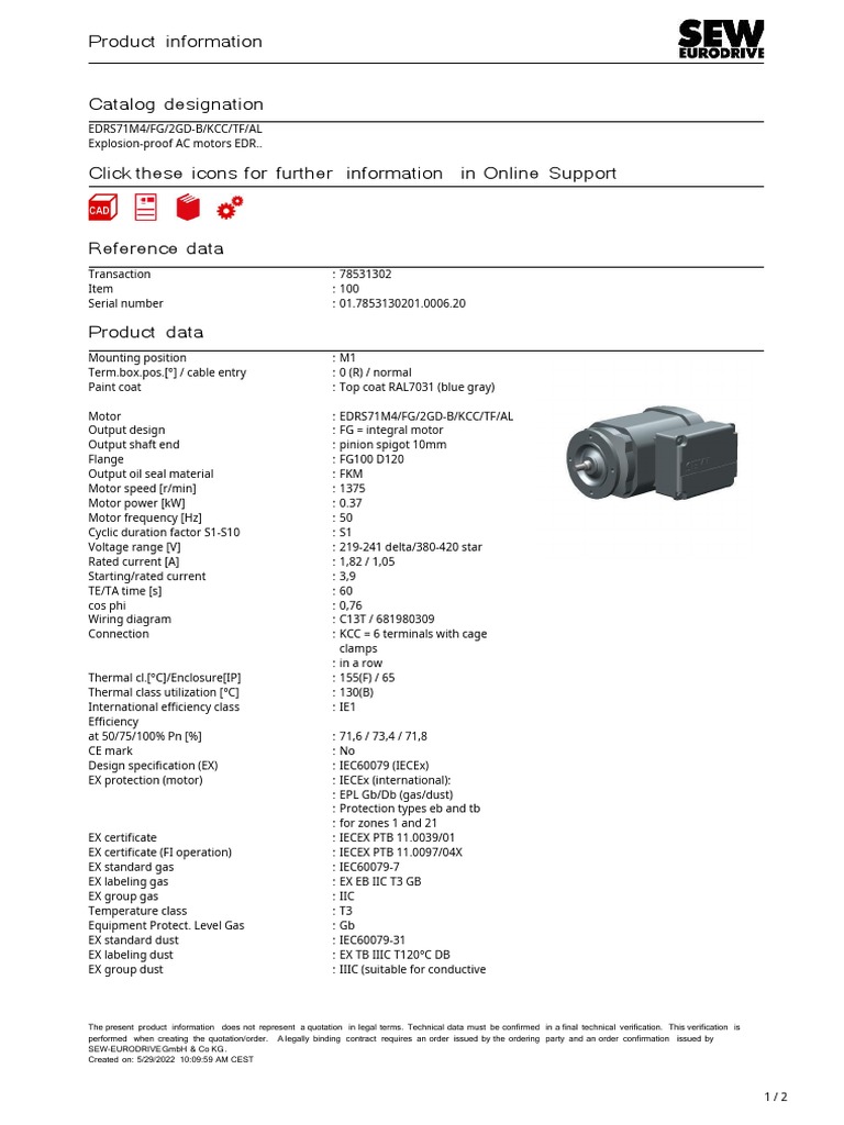 100 EDRS71M4 FG 2GD B KCC TF AL ProductData en DE | PDF | Power Inverter | Electricity